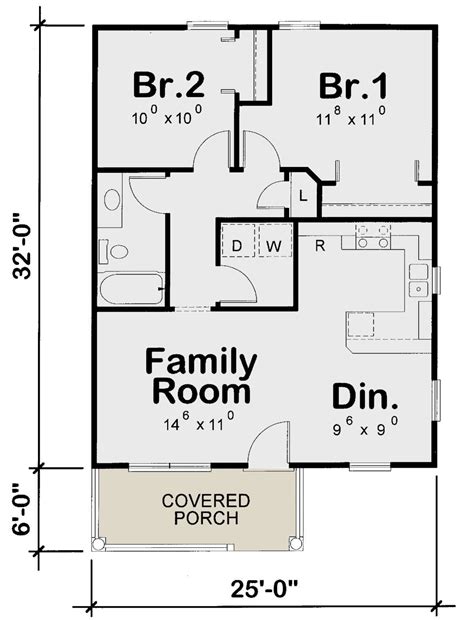 Cottage Plan 800 Square Feet 2 Bedrooms 1 Bathroom Floor Plan