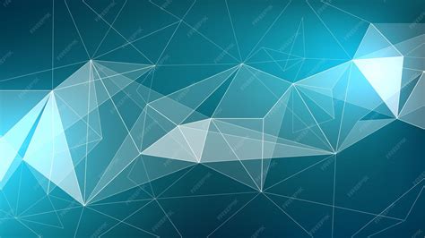 Premium Vector Abstract Polygonal Blue Background With Connected Lines And Dots Minimalistic
