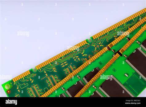 Green Circuit Board Ram Modules Memory Chips Intricate Wiring Ideal