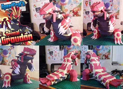 Pokemon Primal Groudon Papercraft Paperized Crafts