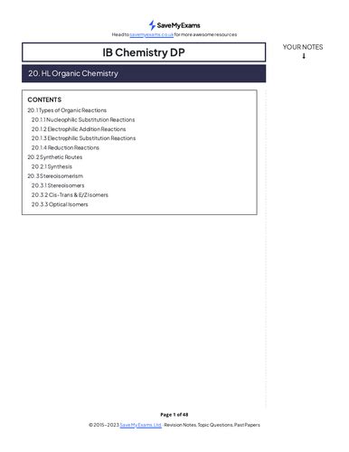 Topic 10 Organic Chemistry Ib Teaching Resources