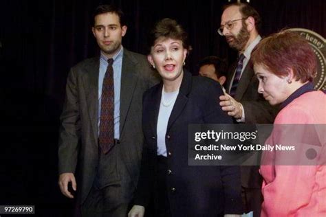 Linda Chavez Leaves News Conference With Her Son David Gersten And
