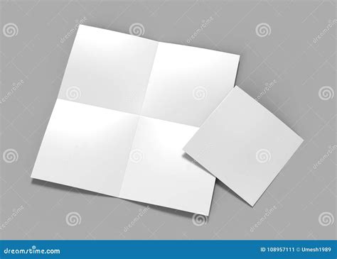 French Fold Square Brochure Flyer Leaflet For Mock Up And Template