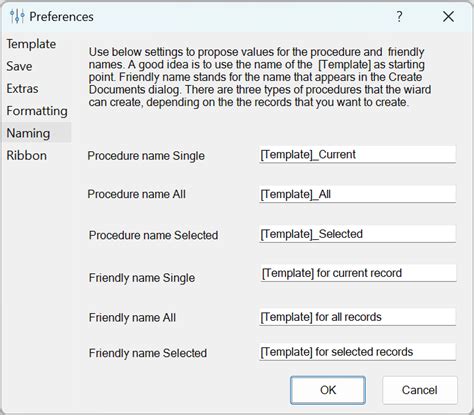 preferences 4tops document creation using microsoft access