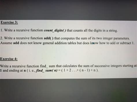 Solved Exercise 3 1 Write A Recursive Function