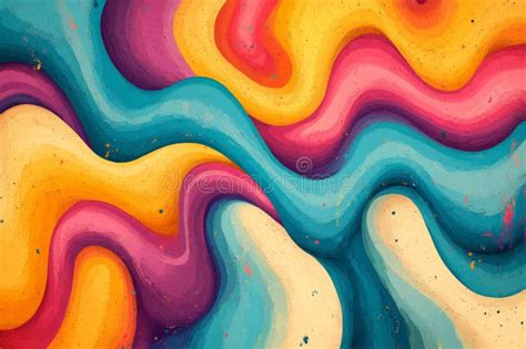 Colorful Abstract Background With Flowing Wavy Shapes Creating A Mesmerizing Psychedelic