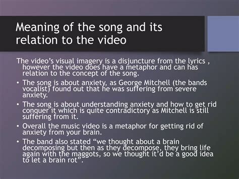 Music Video Inspiration ‘nerve Ending Ppt Free Download