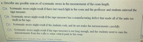 solved describe any possible sources of systematic errors in