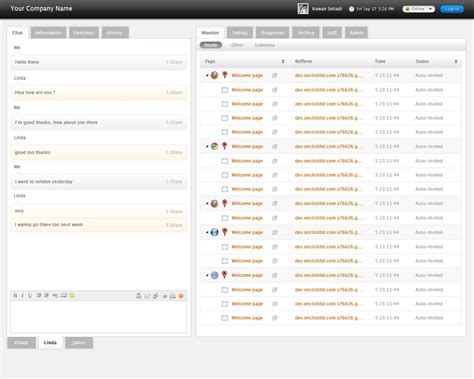 A Very Cool Chat Application UI Design The Operator Side Web Page Design Contest
