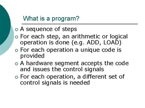What Is A Program A Sequence Of Steps
