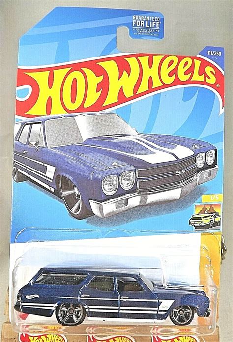2022 Hot Wheels 111 Hw Wagons 15 70 Chevelle Ss Wagon Dark Blue W