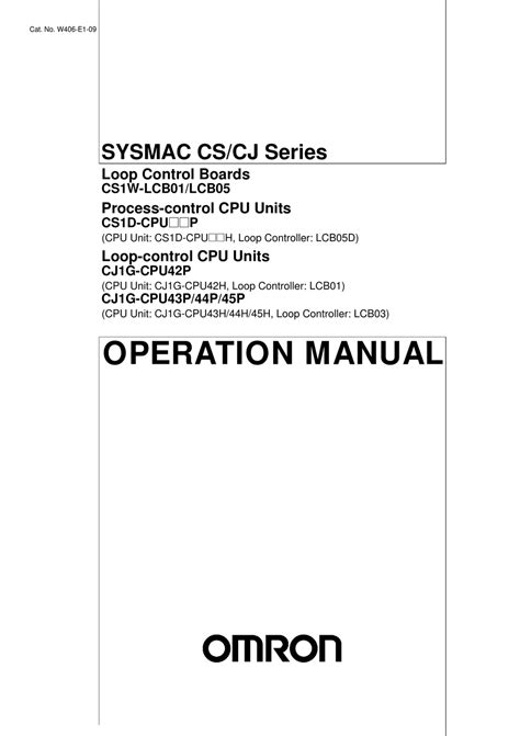 Omron Sysmac Cs Series Operation Manual Pdf Download Manualslib