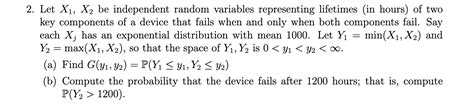 Solved 2 Let X1x2 Be Independent Random Variables