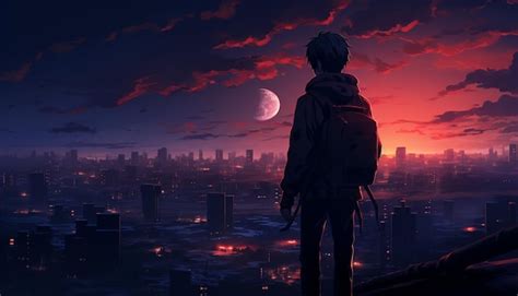 Premium Photo Anime Boy Alone Night Scenery 4k Rare Gallery