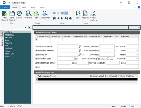 Lat Long Display Tab