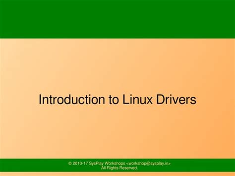 Introduction To Linux Drivers Pdf