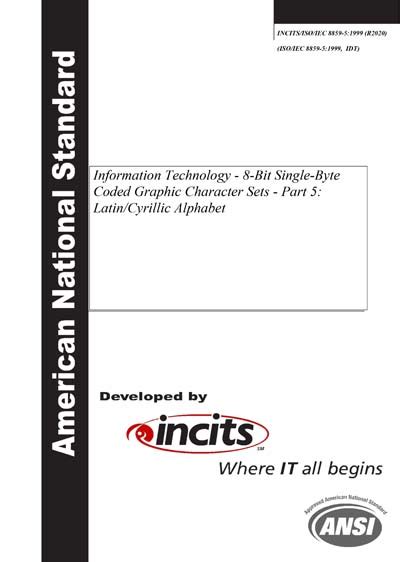 INCITS ISO IEC R Information Technology Bit Single Byte Coded Graphic