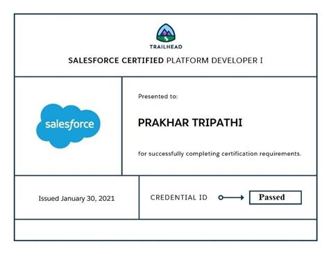 Prakhar Tripathi On Linkedin Salesforce Plateform Developer1 Trailhead Certified Developer