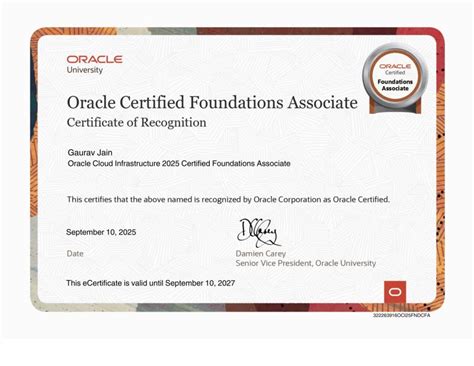 Oraclecloud Certification Cloudcomputing Learning Gaurav Jain