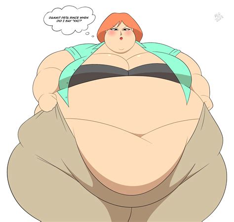 Curveybooru 1girl 2023 Blushing Bra Clothes Too Small Double Belly Double Chin Family Guy