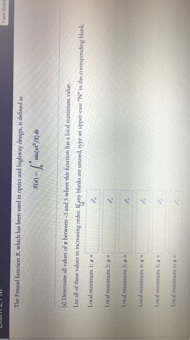 solved i am finish the fresnel function s which has been
