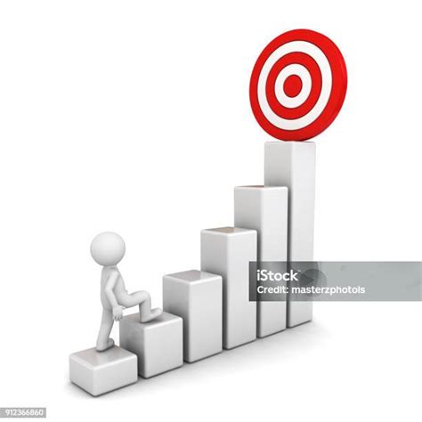 3d 사람 비즈니스 그래프 위에 그의 성공적인 목표를 세우고 성장 개념에 대한 스톡 사진 및 기타 이미지 성장 개념 출세의 계단 층계 Istock