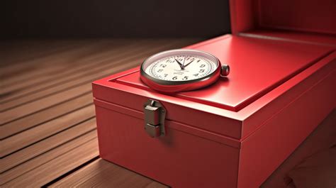 cardboard box chronometer and red in 3d render backgrounds free