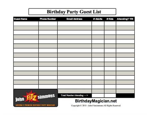 41 Free Guest List Templates Word Excel PDF Formats