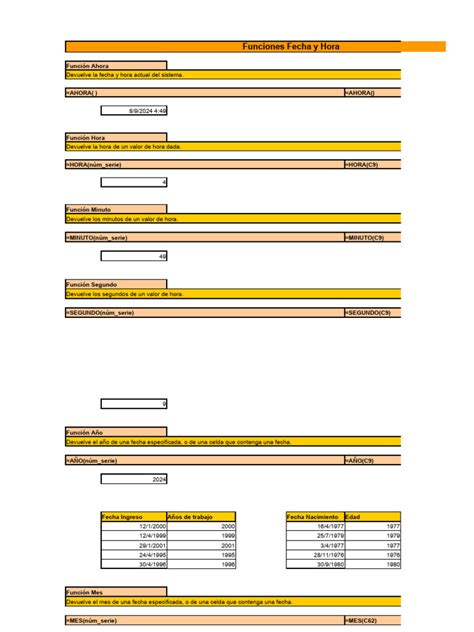 Excel Virtual Función Fecha Y Texto Pdf Caso De Carta