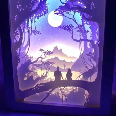 3d Paper Cut Shadow Night Light Box For Christmas Valentine Birthday T [video] Paper