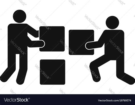 Building Teamwork Icon Simple Style Royalty Free Vector