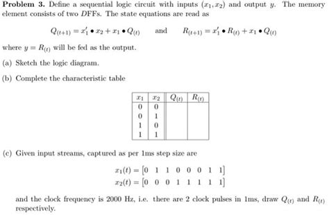 Solved Problem Define A Sequential Logic Circuit With Chegg