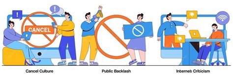 Cancel Culture Public Backlash Internet Criticism Concept With Tiny