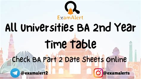 Ba 2nd Year Time Table 2025 Download Ba Part 2 Date Sheet Now Exam Alert