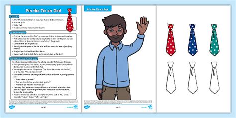 Pin The Tie On Dad Activity