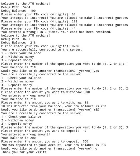 Solved You Will Create A Program To Simulate An Atm Banking