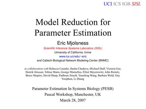 Ppt Model Reduction For Parameter Estimation Powerpoint Presentation