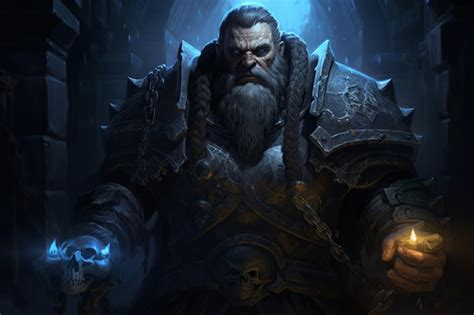 Premium Ai Image Unwavering Guardian Dwarf Death Knight