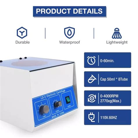 LAB ELECTRIC CENTRIFUGE Xg RPM Mlx Capacity With Timer Speed Control