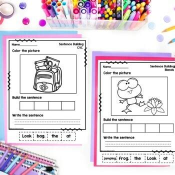 Sentence Building Worksheets Set 2 Sentence Writing 1st Grade Activities
