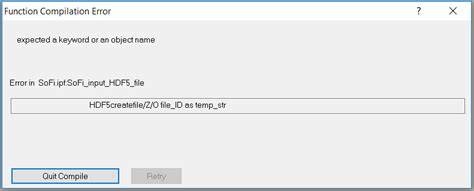 Hdf 5 Igor Error Message Datalystica