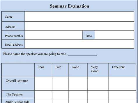 Seminar Evaluation Form Editable Pdf Forms