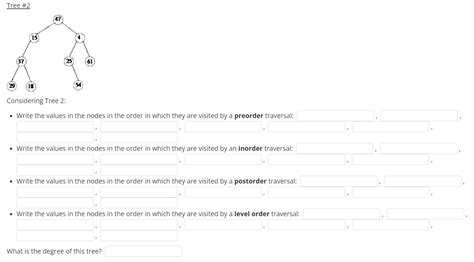 Solved Tree 2 Considering Tree 2 Write The Values In