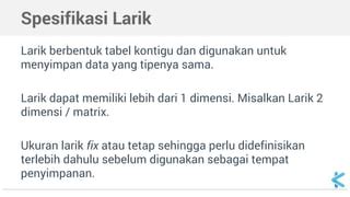Algoritma Dan Struktur Data Array PPT