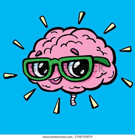 Rose Cute Smart Brain Glasses Stock Vector Royalty Free 1748759879