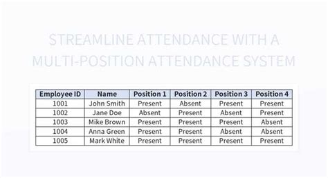 Streamline Attendance With A Multi Position System Excel Template Free Download Pikbest