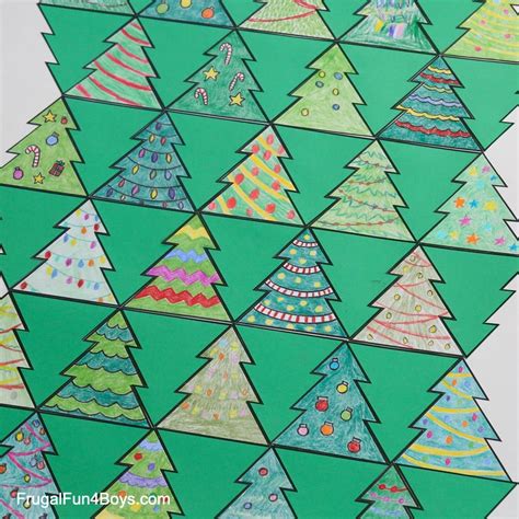 Collaborative Christmas Tree Tessellations Art