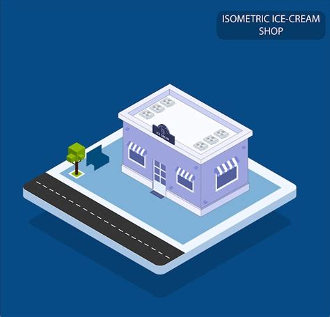Premium Vector Isometric Ice Cream Cafe Building