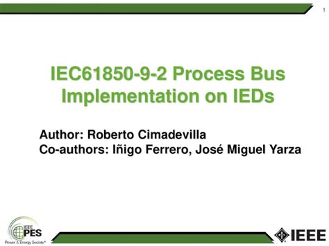 pdf iec61850 9 2 process bus implementation on ieds · 2015 9 21