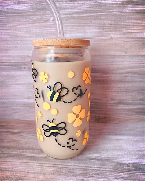 16 Oz Bumblebee Libby Glass Can Iced Coffee Glass Can Artofit
